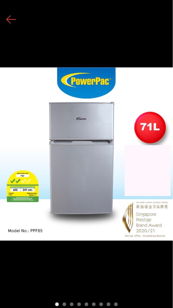PowerPac Fridge 2 door 71L, TV & Home Appliances, Electrical, Adaptors ...