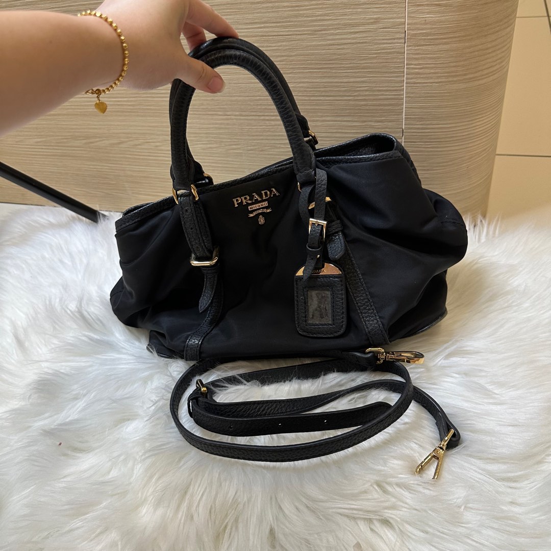 PRADA BN1841 2Way Shoulder Tote Bag Black Nylon Leather Women Used, Luxury, Bags & Wallets on ...