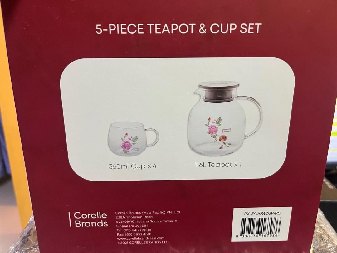 Pyrex Country Rose Teapot Set, Furniture & Home Living, Kitchenware ...