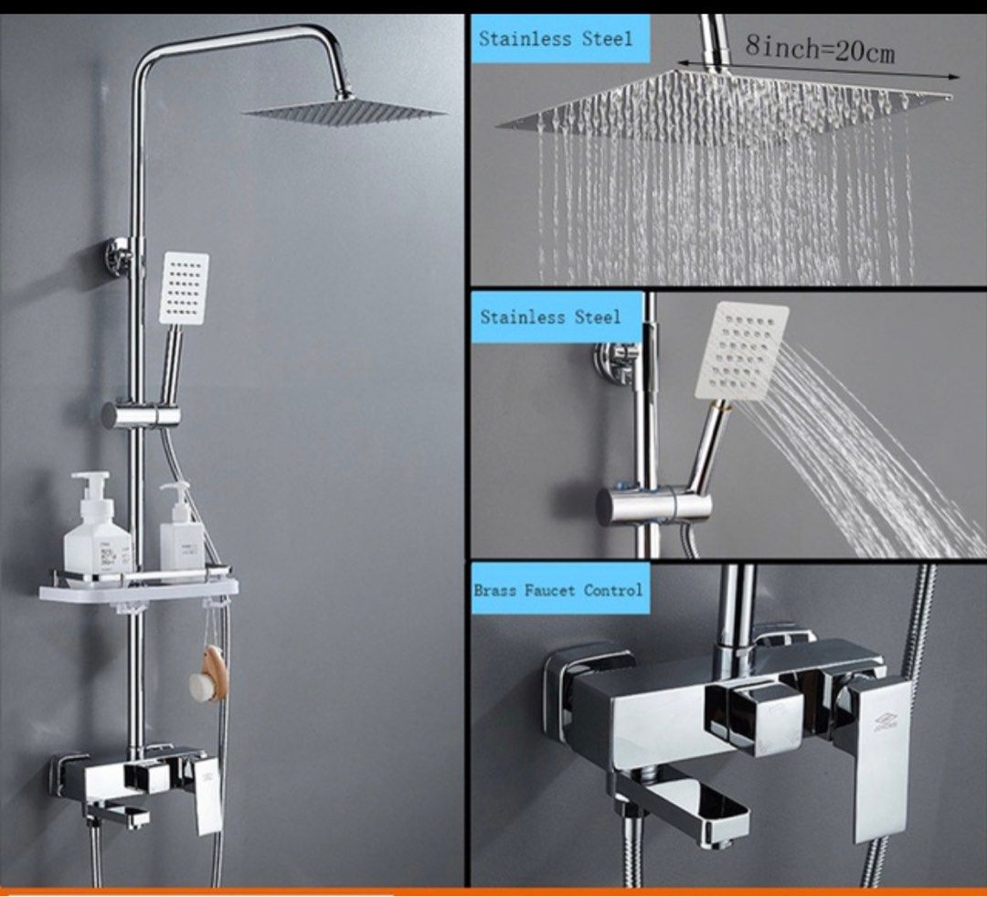 Rain shower set bidget holder NEW, Furniture & Home Living, Bathroom ...
