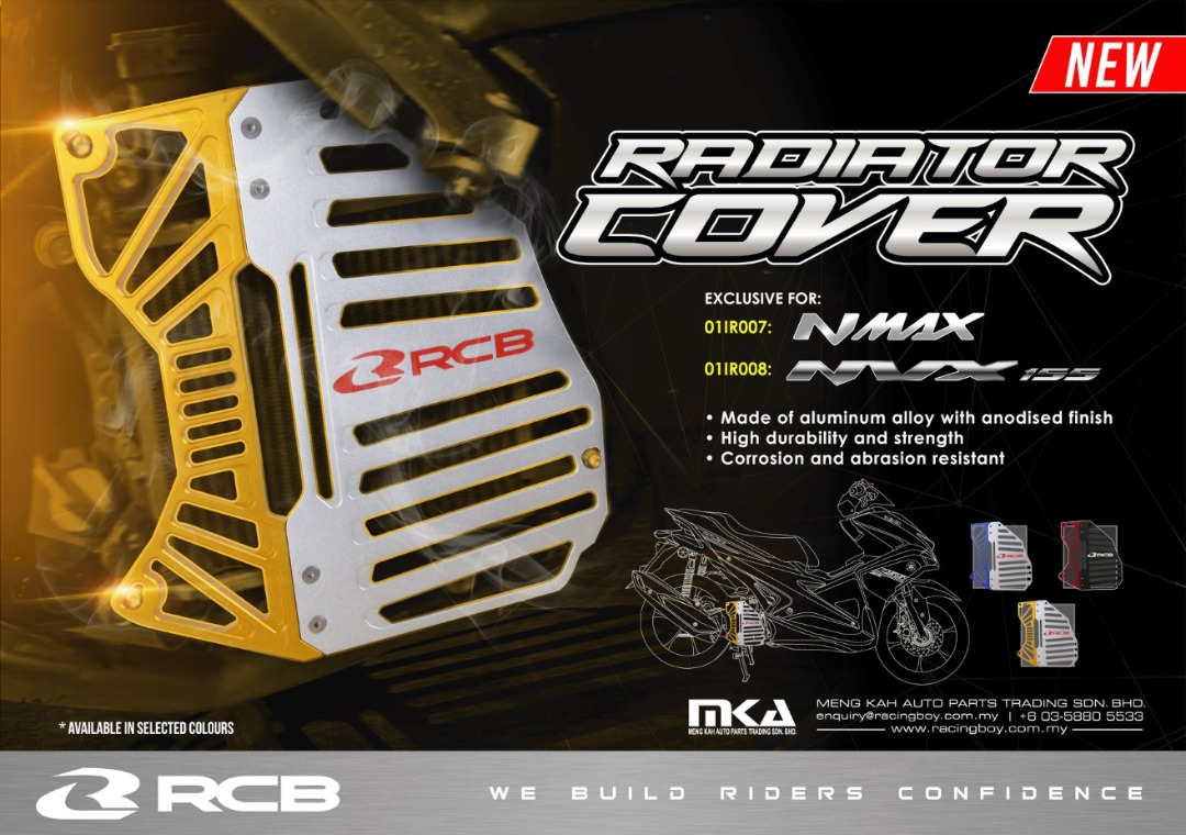 RCB Racing Boy Radiator Cover S Series Yamaha AEROX155 V1 NVX155 V1 ...