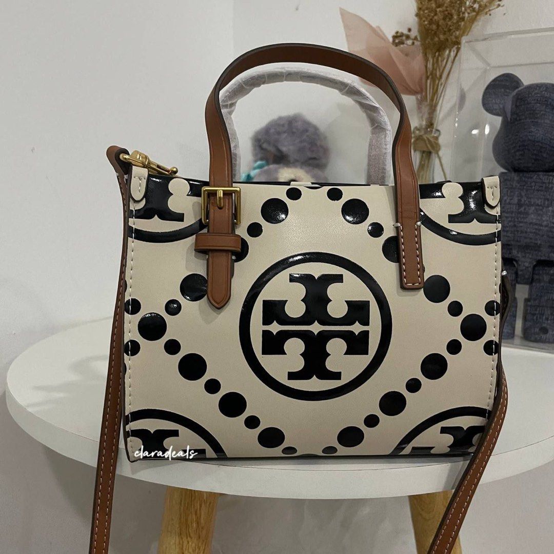 Tory Burch T Monogram Contrast Embossed Small Tote, Women's Fashion ...