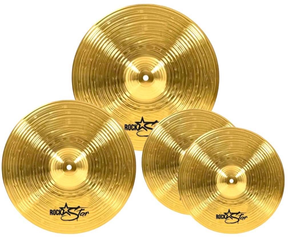 RockStar 5-Piece Drum Set w/RockStar 141620 Cymbal Set, Red, Hobbies ...