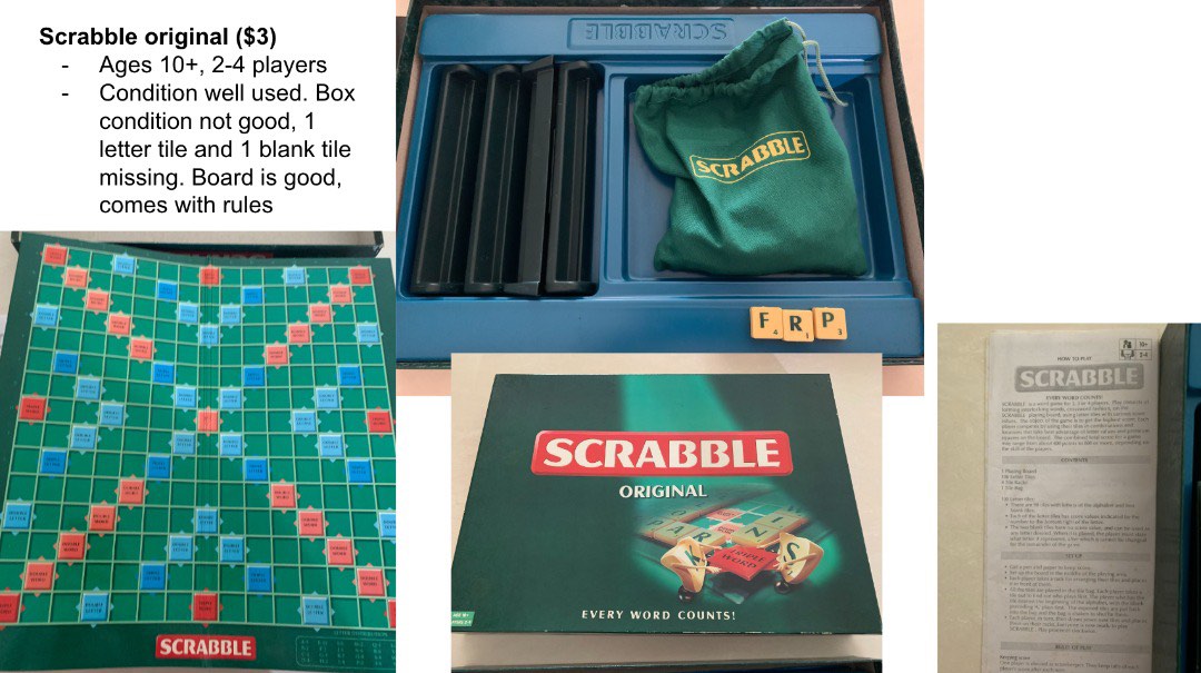 Scrabble original , Hobbies & Toys, Toys & Games on Carousell