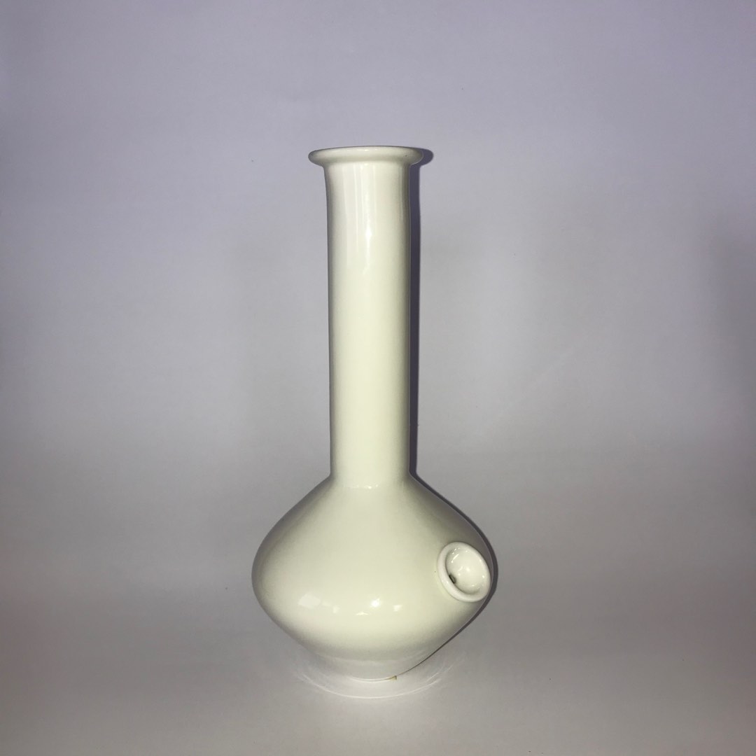 Repurposed Ceramic Flower Vase in Glossy White, Furniture & Home Living ...