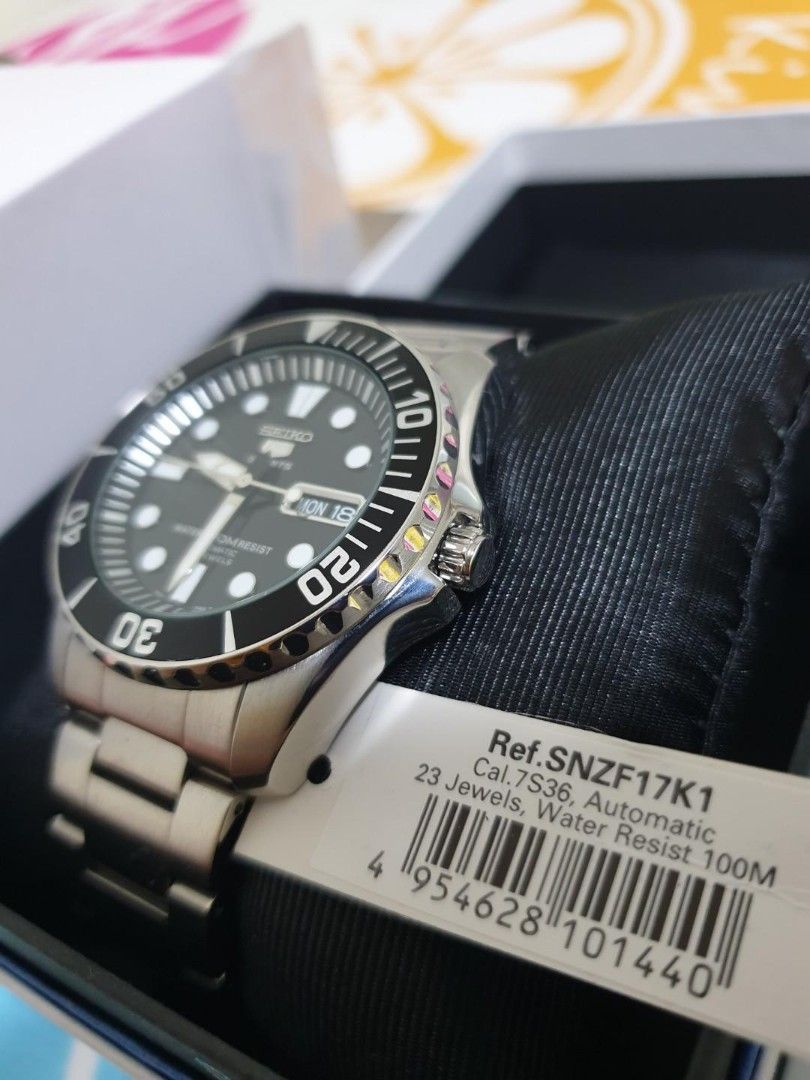 Seiko 5 snzf17k1 "sea urchin" diver watch, Luxury, Watches on Carousell