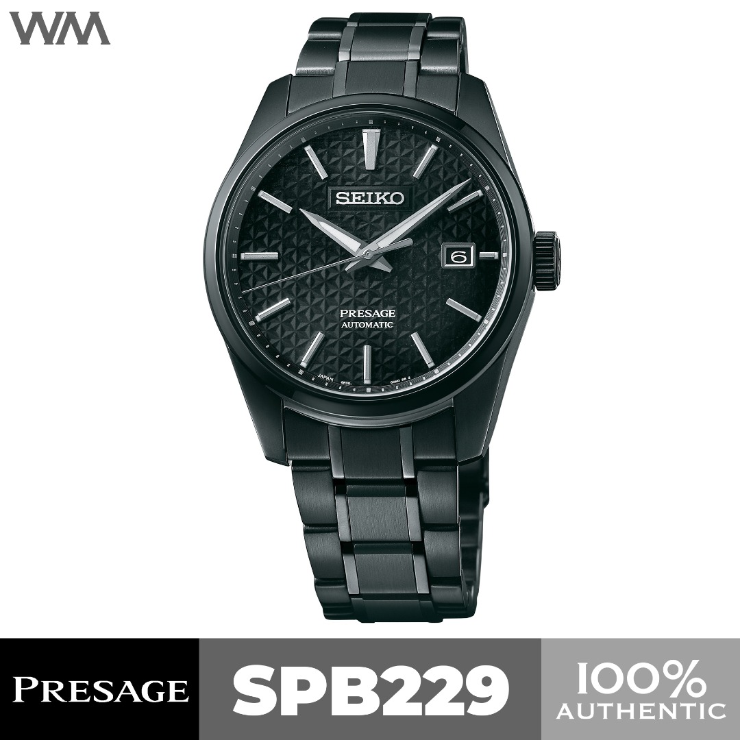 Seiko Presage Sharp Edged Series Black Dial Black Stainless Steel ...