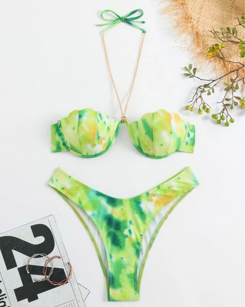 Shell Halter Bikini, Women's Fashion, Swimwear, Bikinis & Swimsuits on ...