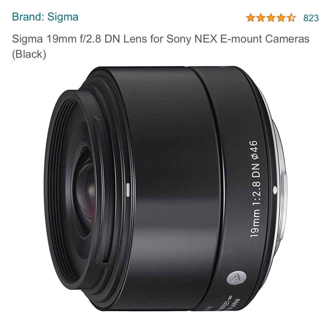 Sigma 19mm F2.8 DN Art (Sony APSC, E-mount), Photography, Lens & Kits ...