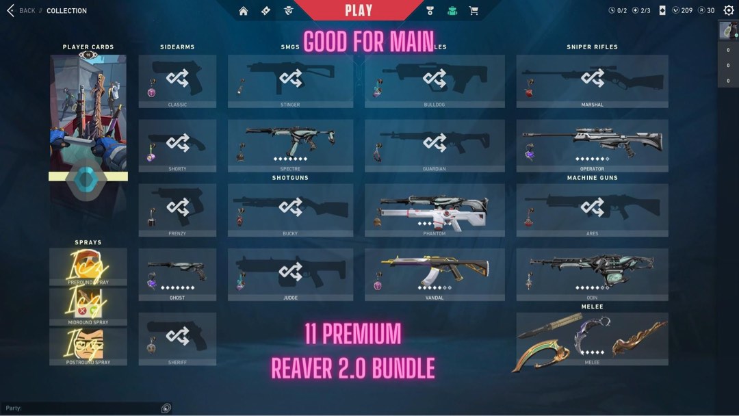 SPECTRUM PHANTOM+REAVER BUNDLE, 11 PREMIUM VALORANT ACCOUNT#112, Video ...