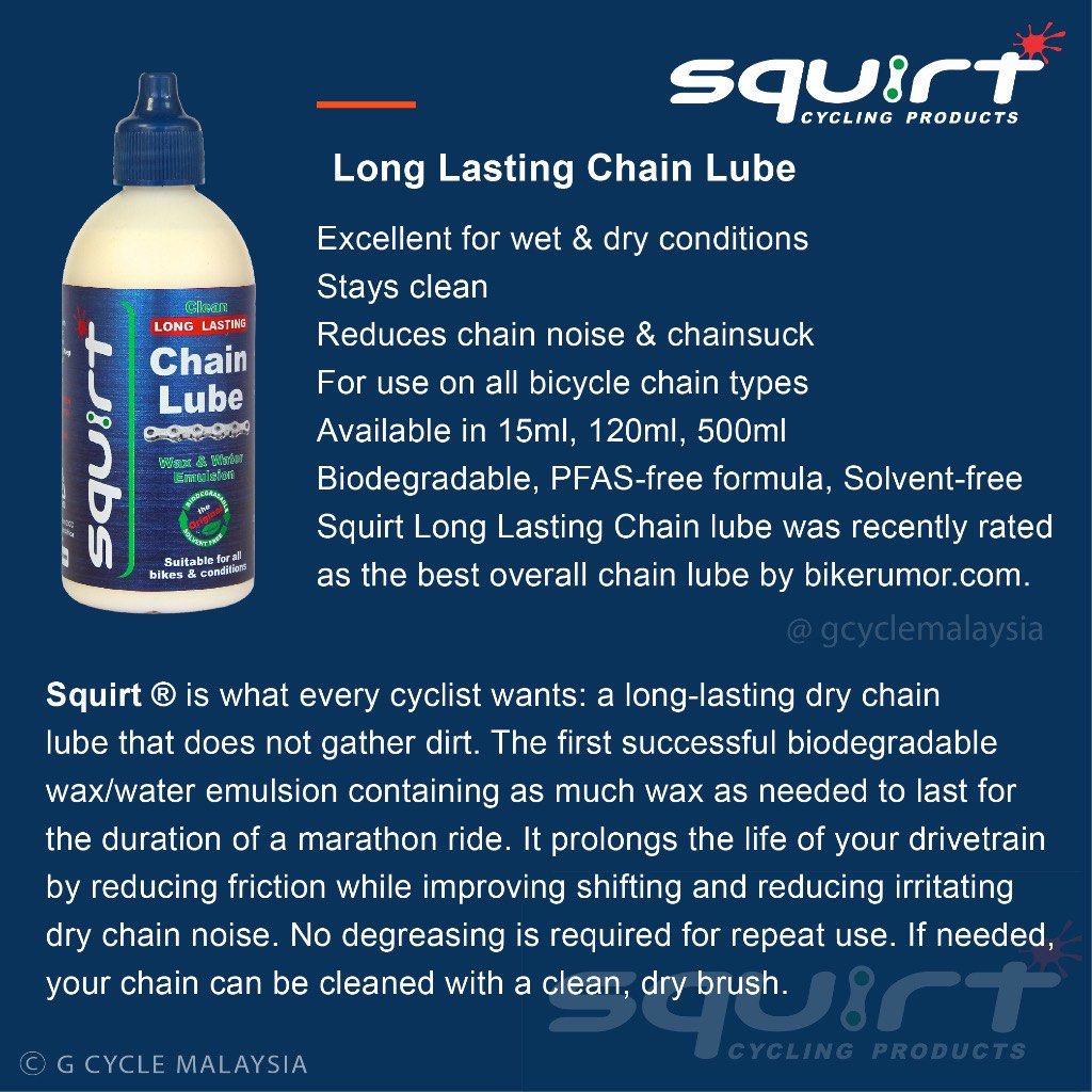 Squirt lube 120ml wax base lubrication, Sports Equipment, Bicycles ...