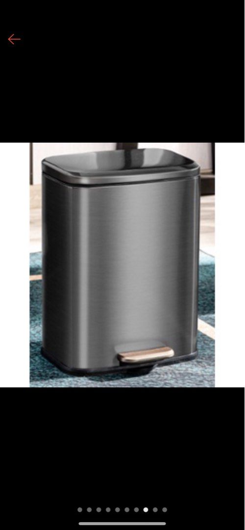 Stainless Steel Soft Closing Dustbin Matt Grey 6L, Furniture & Home ...