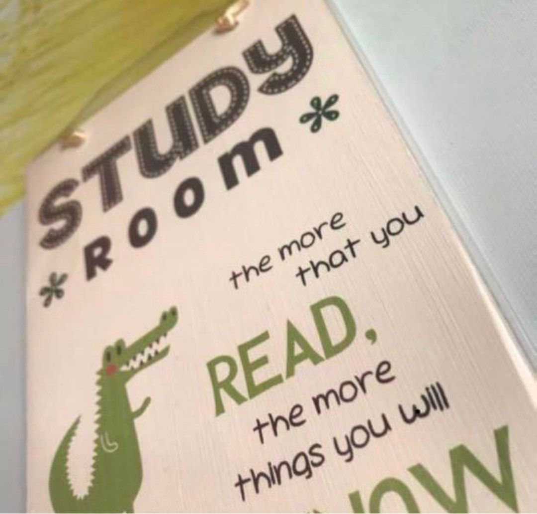Study Room Signage wall Decor, Furniture & Home Living, Home Decor ...