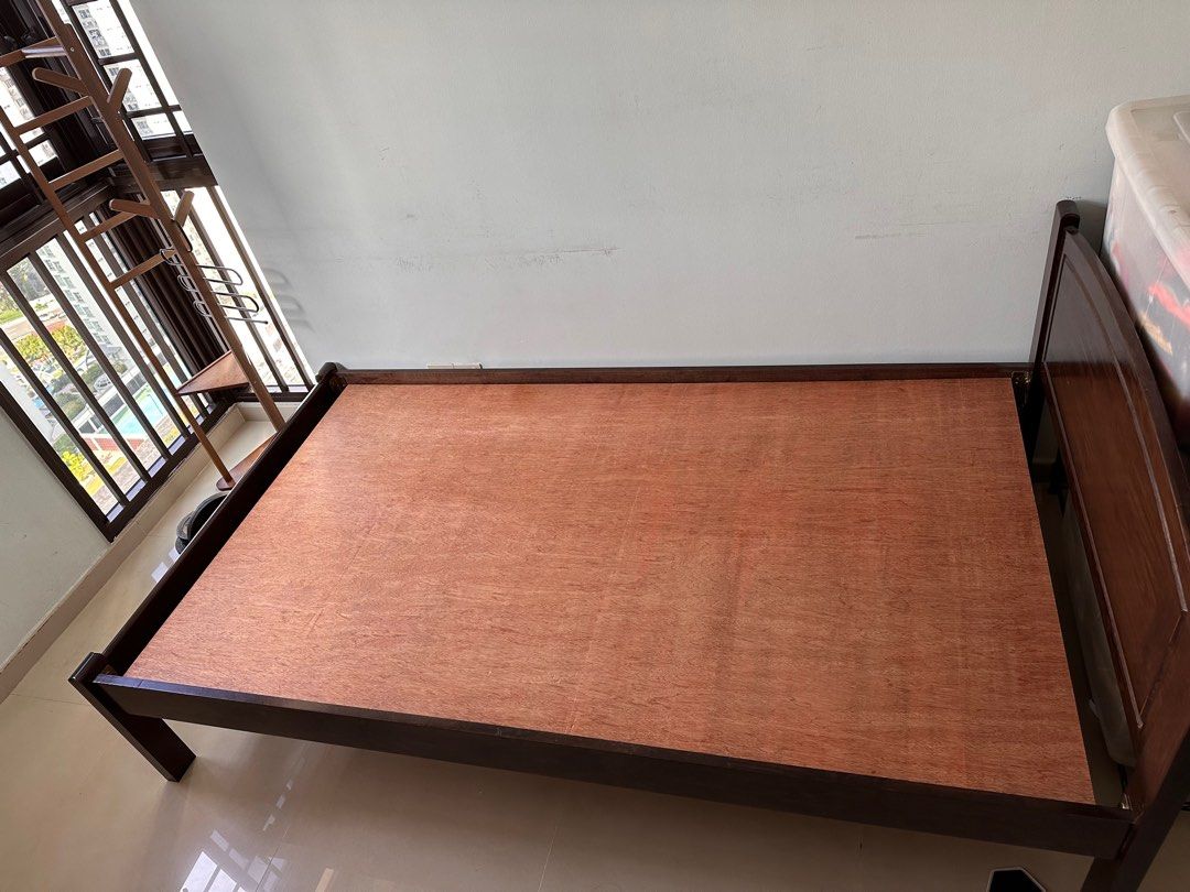 Super single solid wood frame, Furniture & Home Living, Furniture, Bed ...