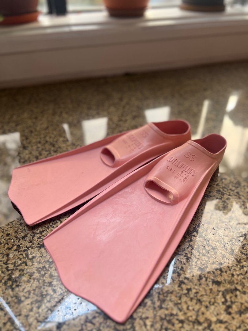 Swimming *SS* Flipper Fins *Dolphin brand*. Made in Japan, Sports ...