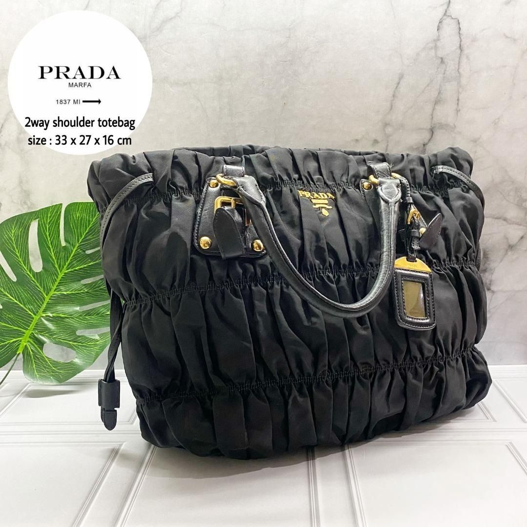 Tas Prada 2 way Black Women Shoulder Tote Hand Bag, Fesyen Wanita, Tas & Dompet di Carousell