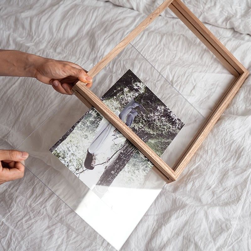 Teak finish wooden photo/picture frame - A4 and A3, Furniture & Home ...