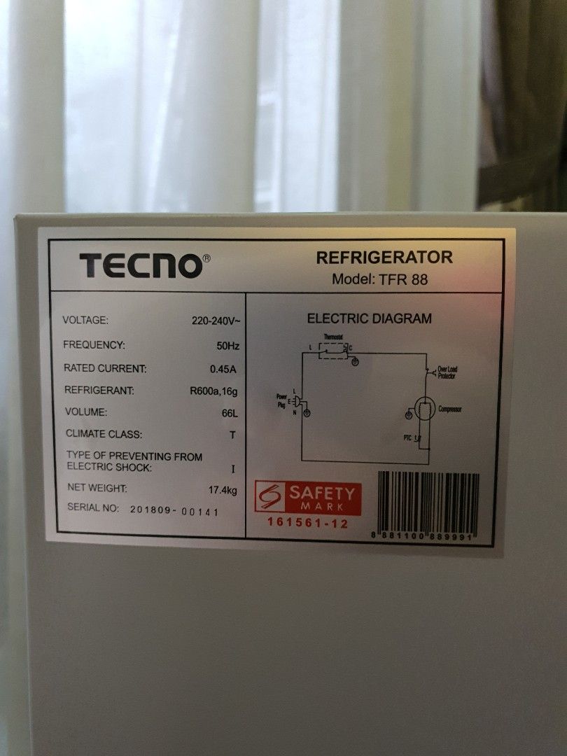 Tecno 66L - Mini Fridge, Bar fridge, TV & Home Appliances, Kitchen ...