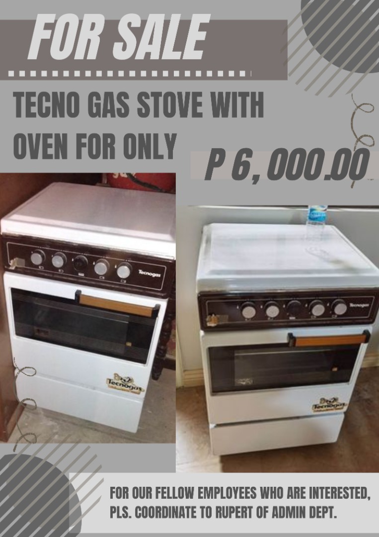 TECNOGAS STOVE WITH OVEN, Furniture & Home Living, Kitchenware ...