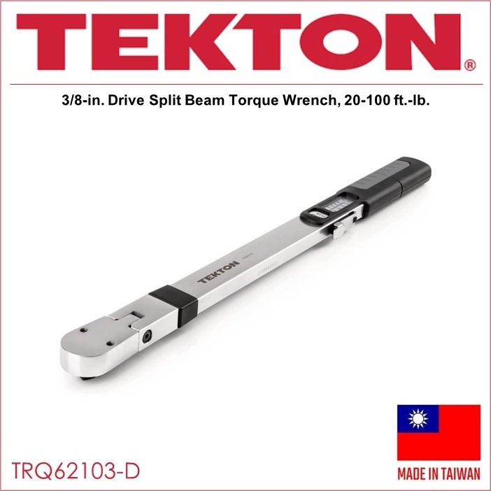 Tekton 3/8-inch Drive Split Beam Torque Wrench, 20-100 Foot/Pound ...
