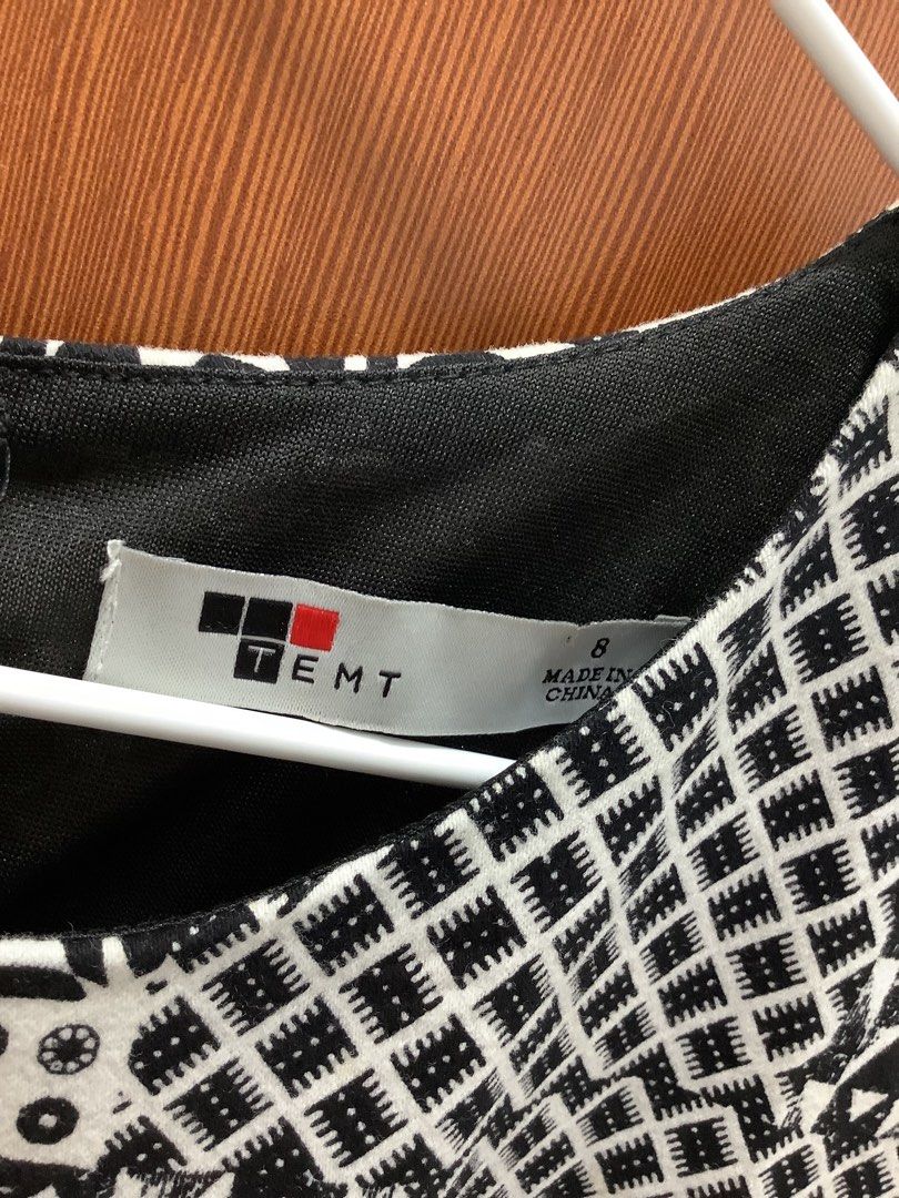 TEMT Black & White Printed Dress, Women's Fashion, Dresses & Sets ...