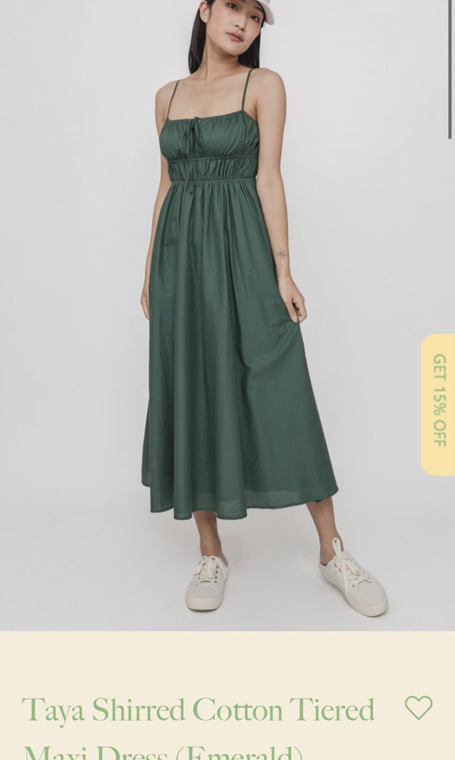 The Tinsel Rack Cotton Tiered Maxi Dress, Women's Fashion, Dresses ...