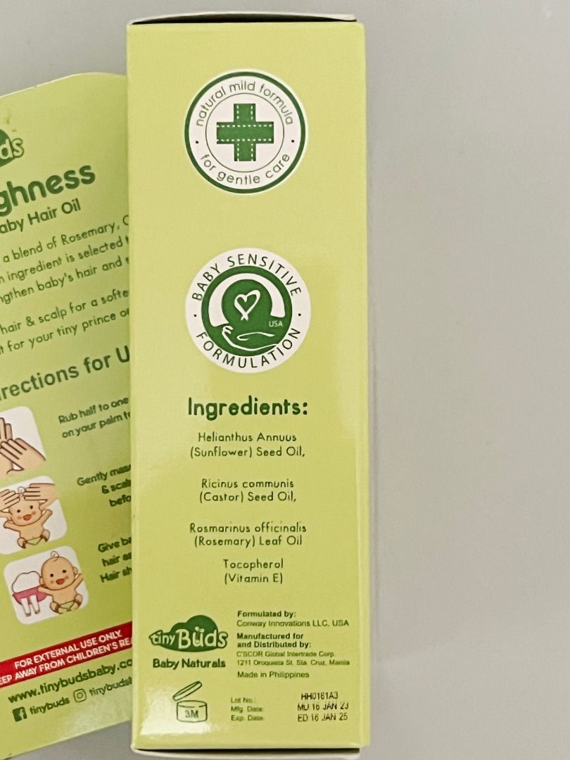 Tiny Buds Hair Highness Natural Baby Hair Oil, Babies & Kids, Bathing ...