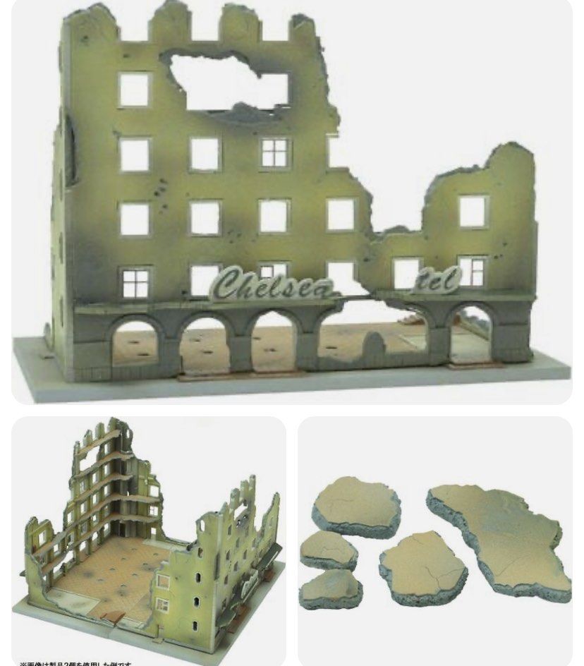 Tomytec DCM03 & DCM04 Destroyed Building B & C Diorama for Gunpla model ...