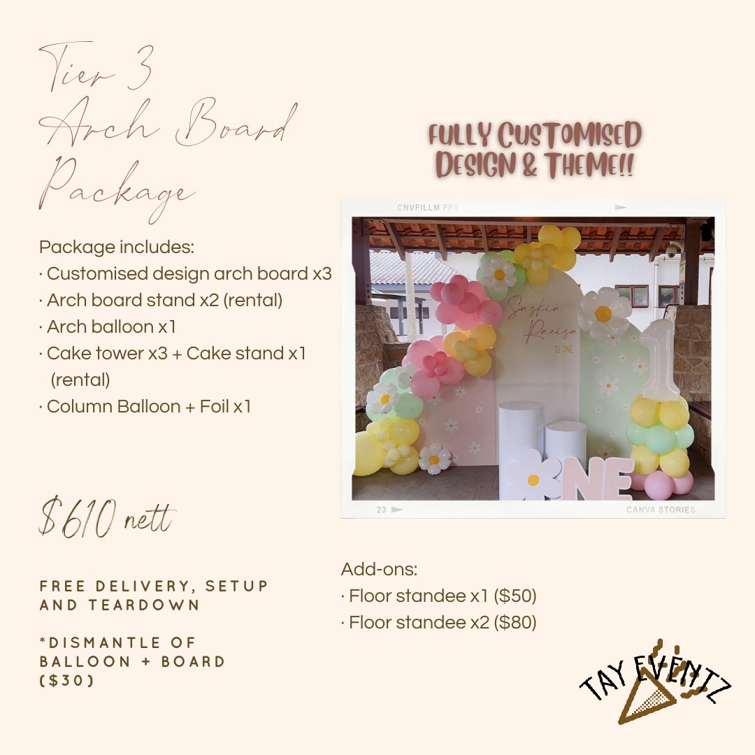 Triple Arch Board Themed Package - Fully Customised Design & Theme ...