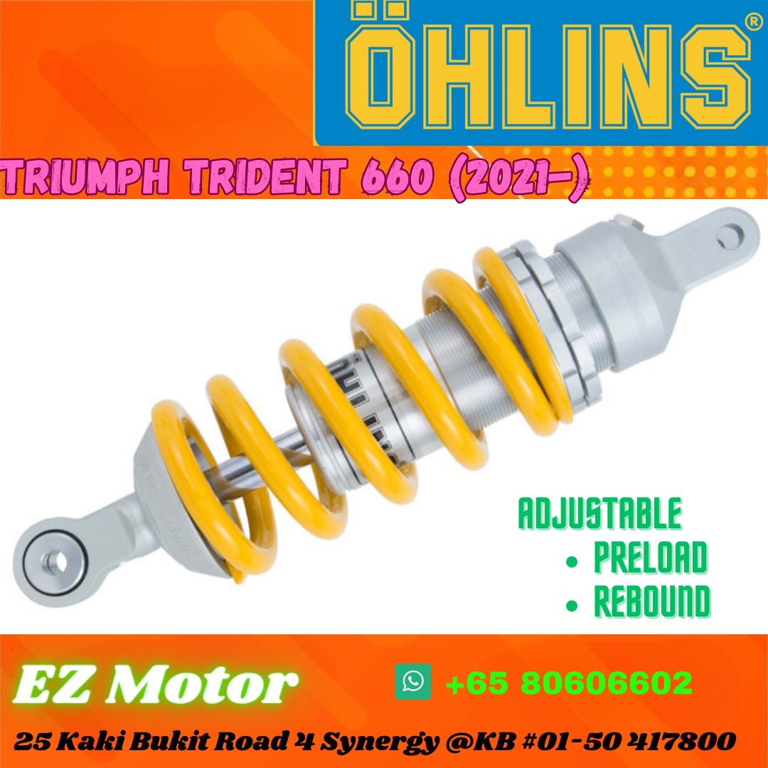 Triumph Trident 660 Ohlins Rear Suspension, Motorcycles, Motorcycle ...