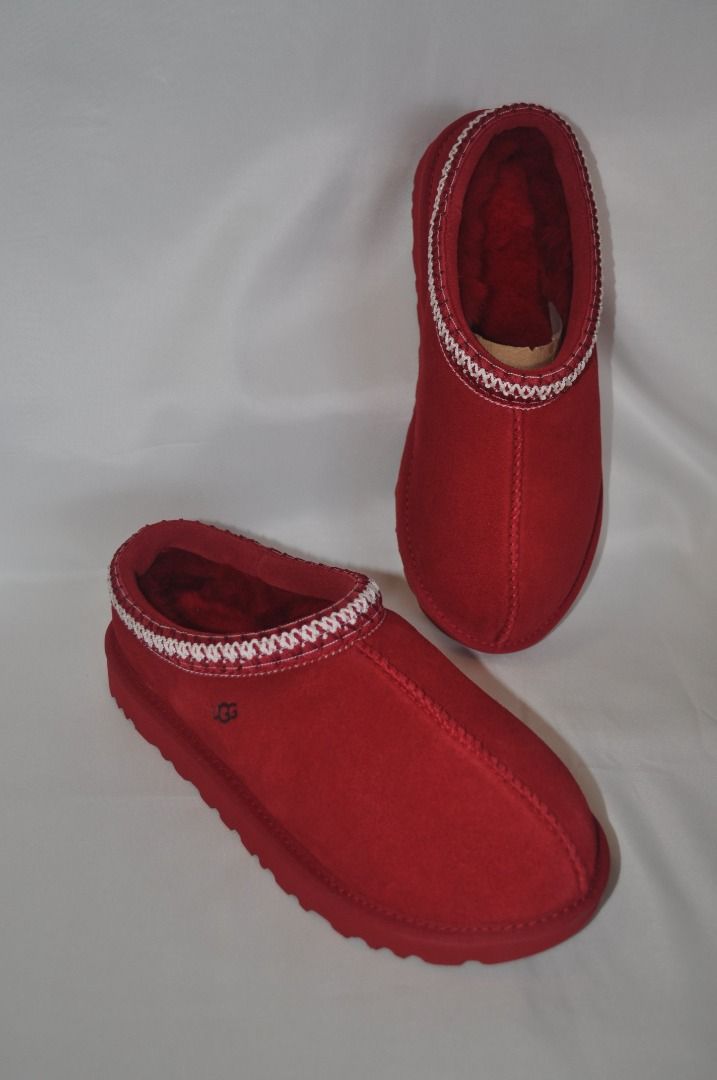 UGG Tasman (Red) | By UGG AUTHENTIC Slippers Sheepskin Wool footbed ...