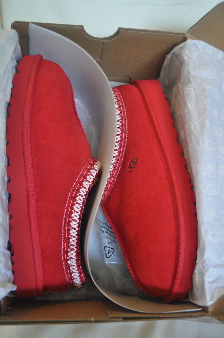 UGG Tasman (Red) | By UGG AUTHENTIC Slippers Sheepskin Wool footbed ...