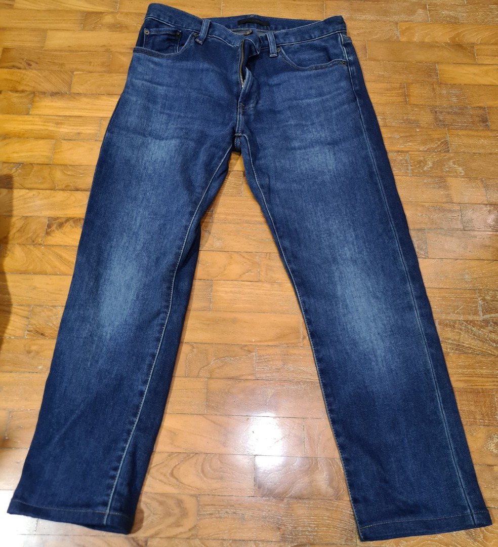 UNIQLO HEAT TECH Jeans (Blue) - Slim Fit, Men's Fashion, Bottoms, Jeans ...