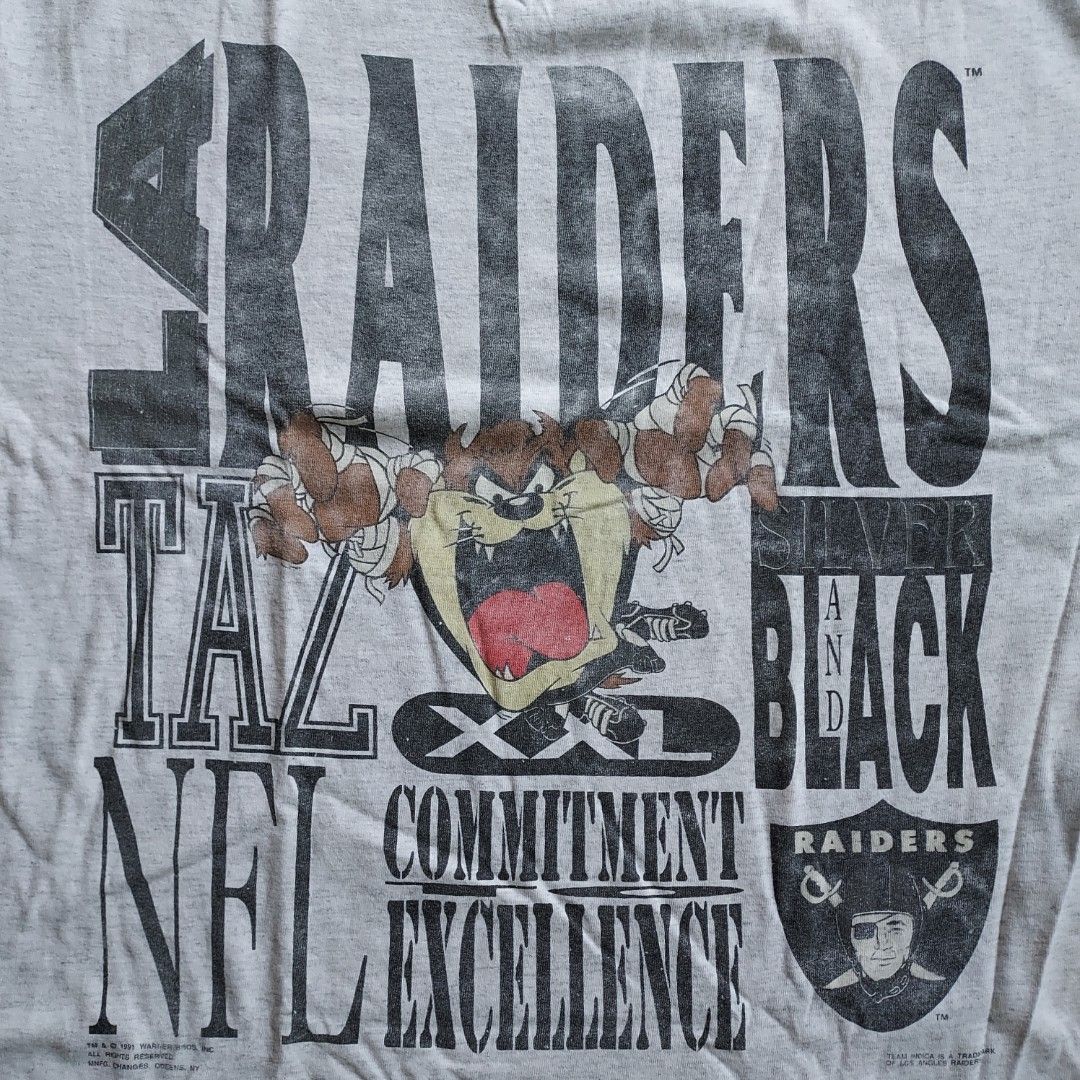 VINTAGE CHANGES NFL RAIDERS TAZMANIAN DEVIL T-SHIRT; MADE IN USA ...