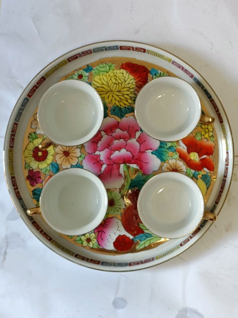 VINTAGE CHINESE MARRIAGE PORCELAIN TEA SET, Furniture & Home Living ...