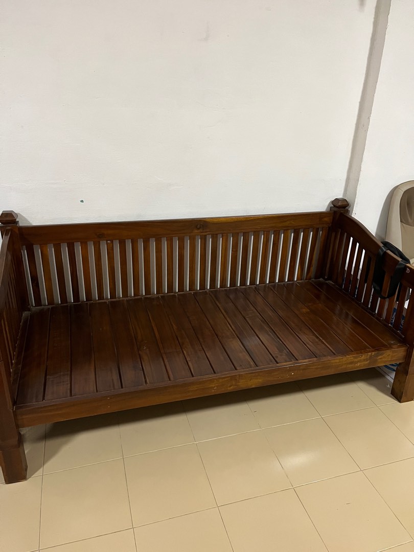 Wooden Sofa (Kayu Jati), Furniture & Home Living, Furniture, Sofas on ...