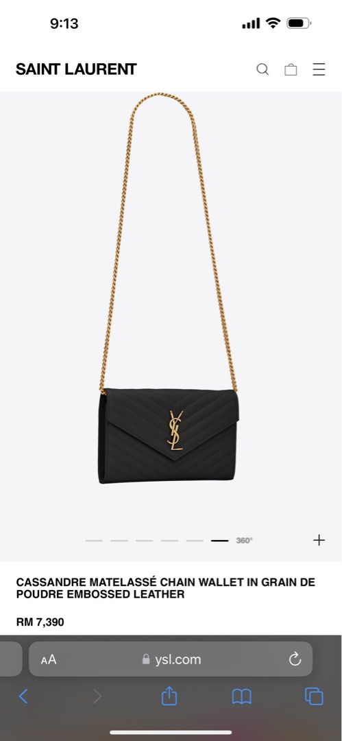 YSL Envelope Large WOC in Black, Luxury, Bags & Wallets on Carousell
