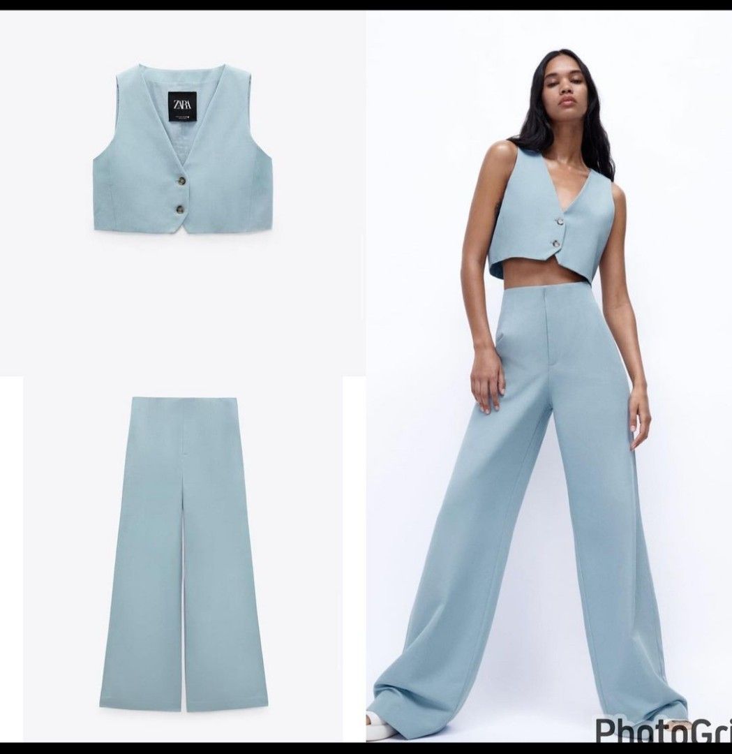 Zara Linen Waistcoat and Trousers Set on Carousell