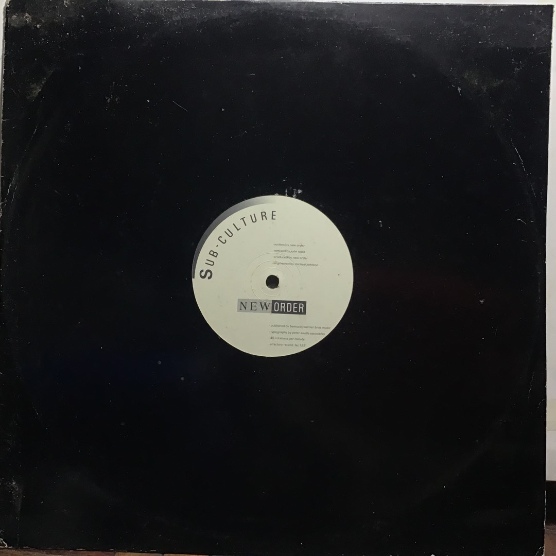 12 INCH New Order - Subculture OOP 12” BINYL RECORD Anubis Piring Hitam ...