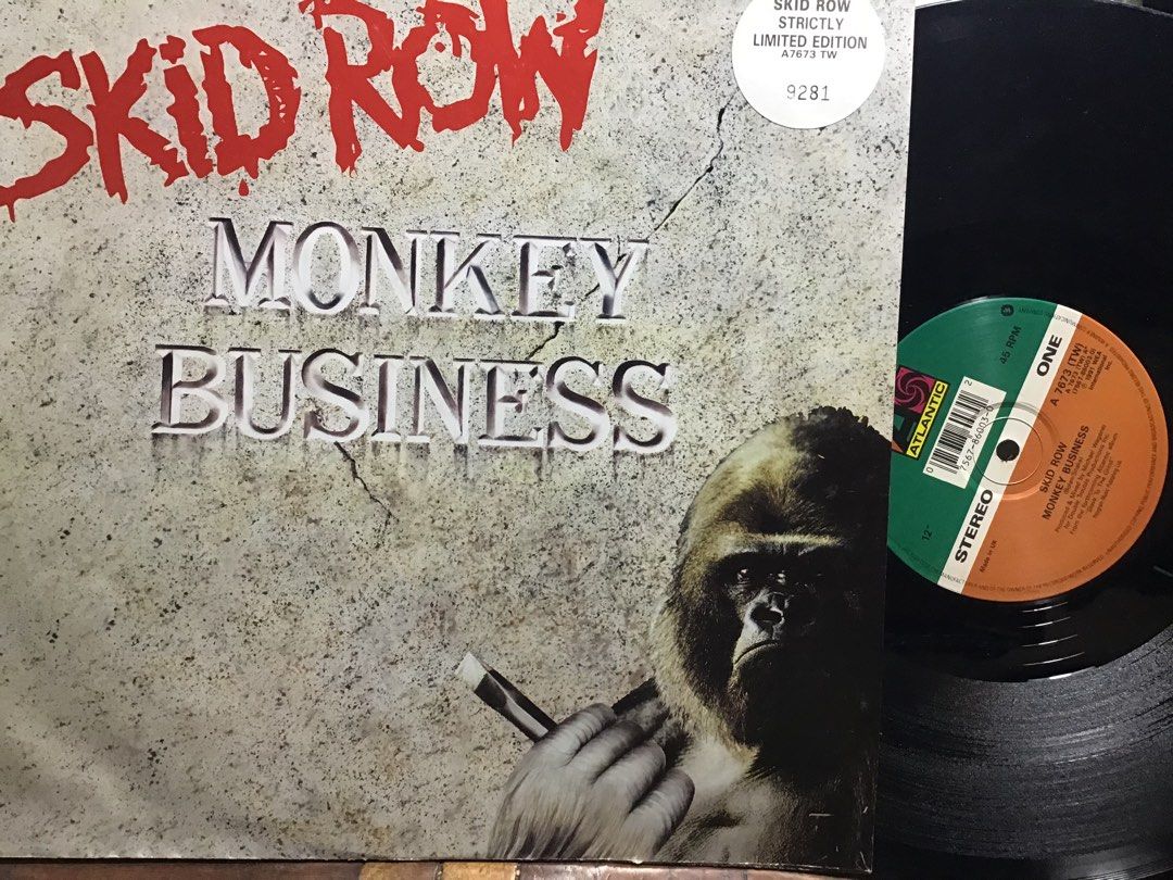 12 INCH Skid Row - Monkey Business OOP 12” LIMITED EDITION VINYL RECORD ...