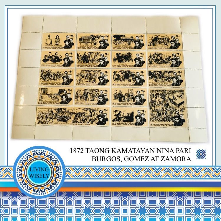 1872 Taong Kamatayan nina Pari Gomez, Burgos at Zamora Souvenir Stamp ...