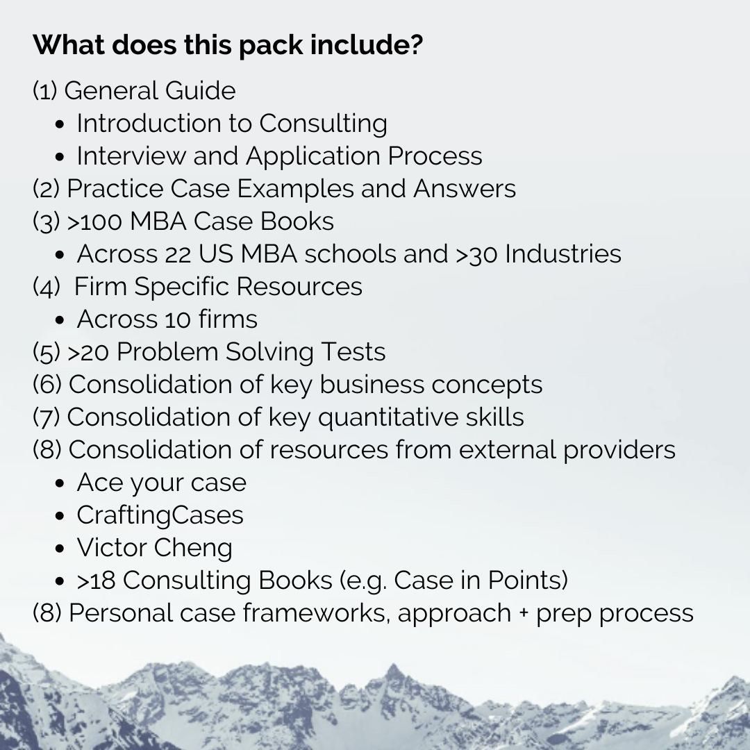 2023 Consulting Case Interview / Case Study Preparation Case Materials ...