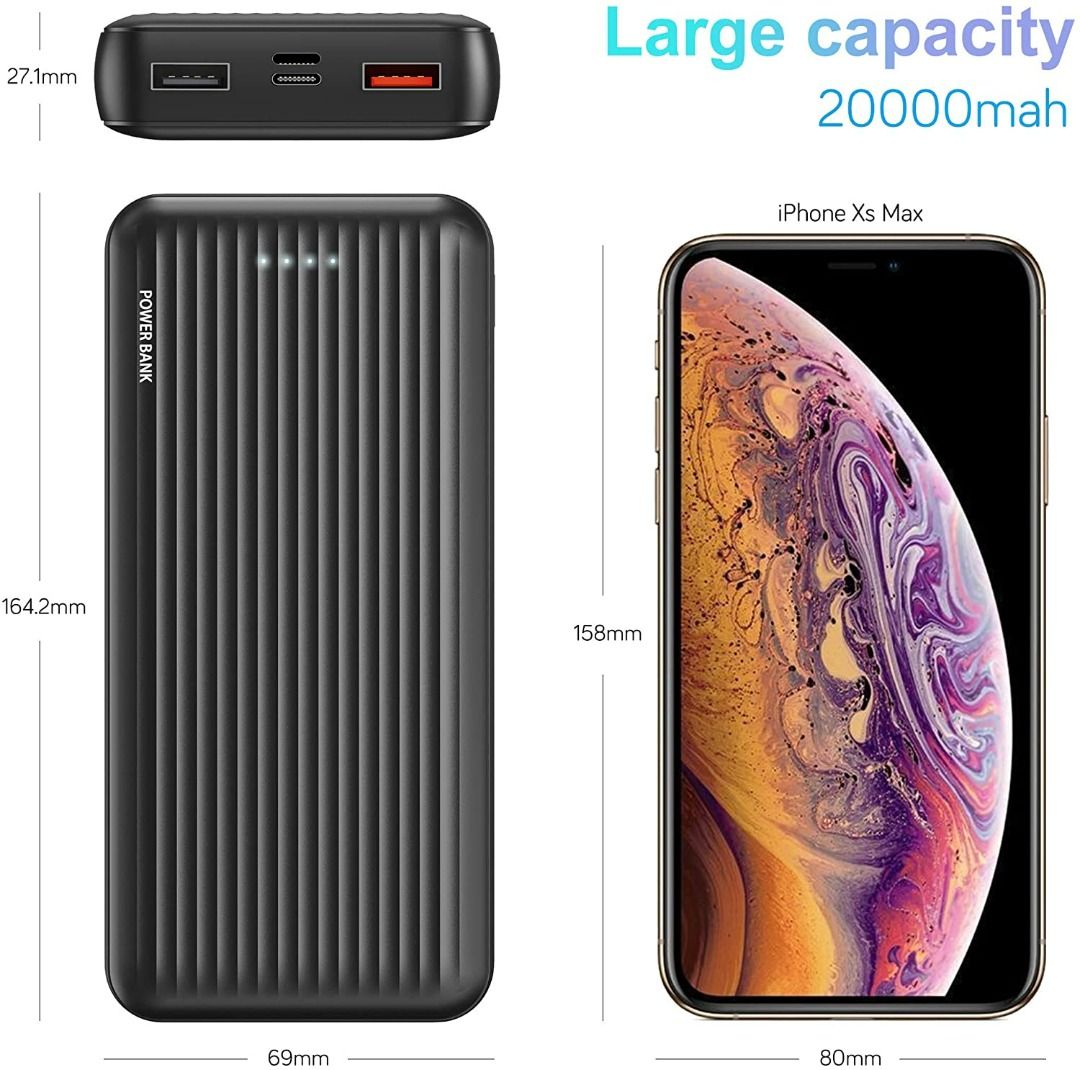 2243) POWERBANK 20000 MAH POWER BANK USB C/MICRO INPUTS POWER BANK ...