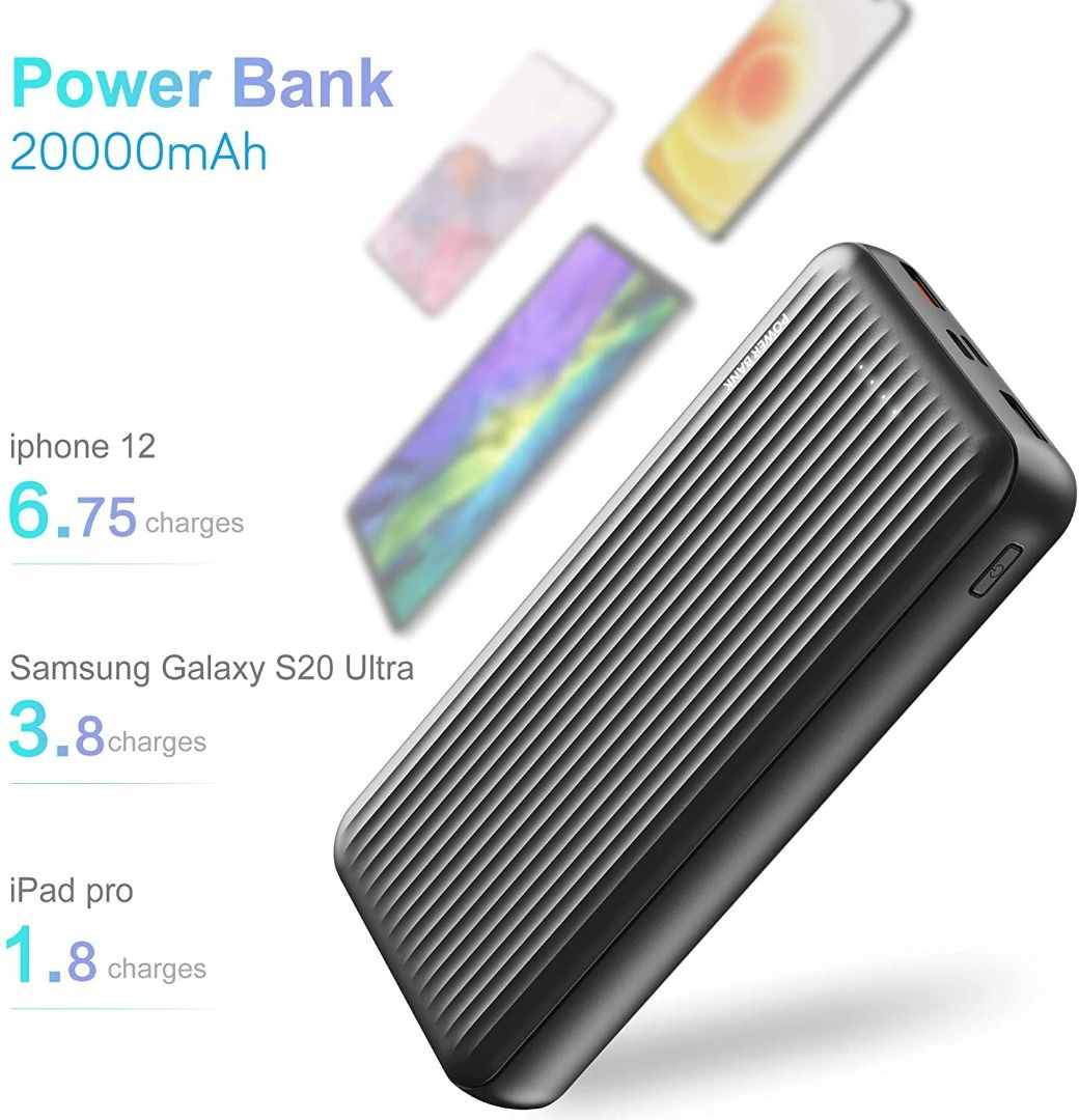 2243) POWERBANK 20000 MAH POWER BANK USB C/MICRO INPUTS POWER BANK ...