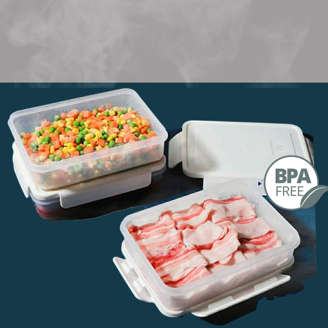 3 boxes Food container Fridge Storage Multipurpose Storage Box With ...