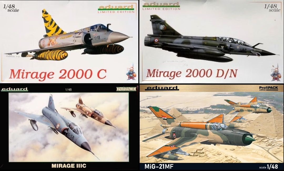 Eduard 1/48 Mirage 2000 D/N, Mirage 2000 C, Mirage III C, MiG-21MF ...