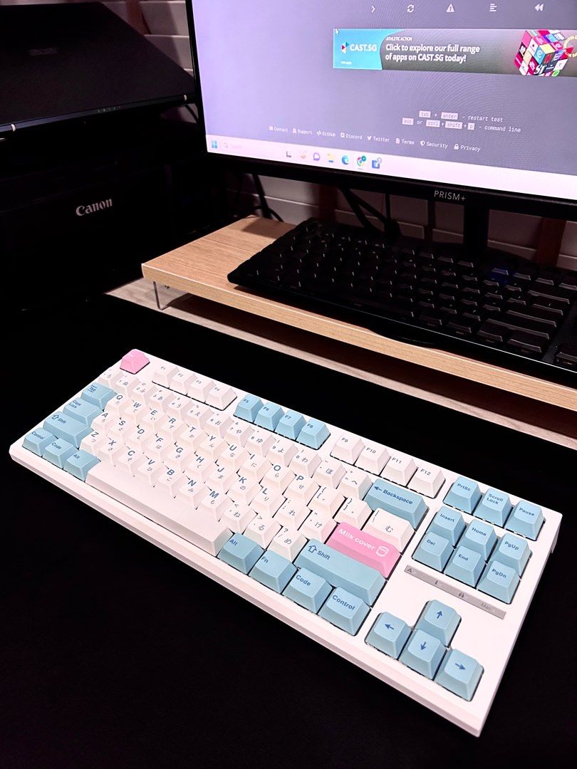 87% TKL custom mechanical keyboard (Milk keycaps), Computers & Tech ...