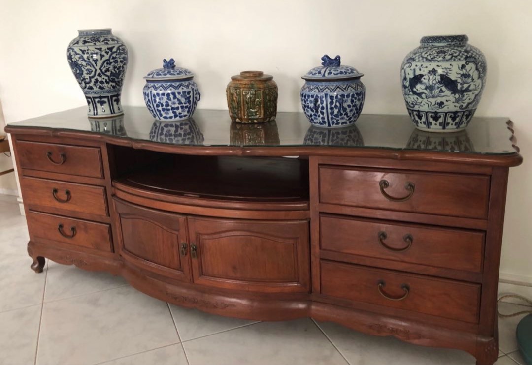 A beautiful teak wood console, Furniture & Home Living, Furniture, TV ...