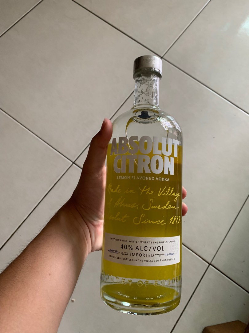 Absolut Vodka Citron 1L, Food & Drinks, Alcoholic Beverages on Carousell