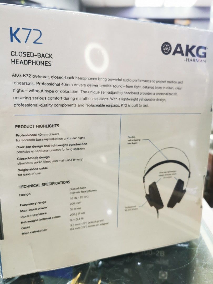 AKG HEADPHONES K72, Audio, Headphones & Headsets on Carousell